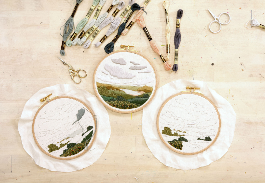 Happy Little (Embroidered) Clouds by CBTV Live - Creativebug