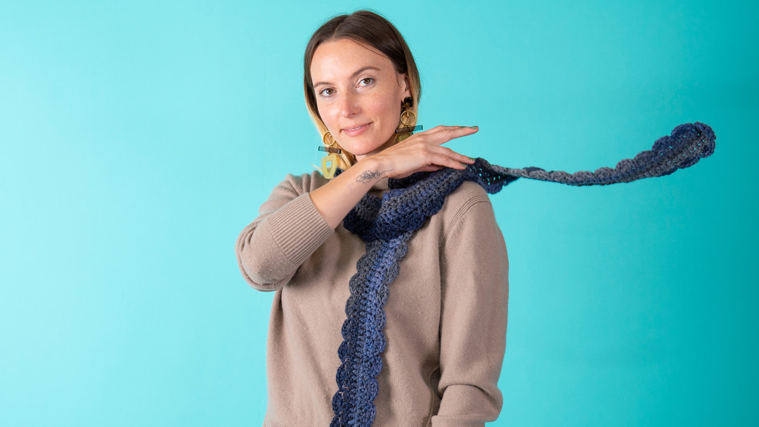 One Skein Crochet Scarf by Debbie Stoller - Creativebug