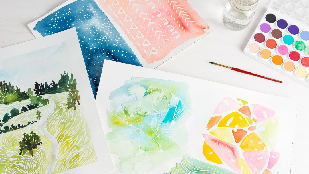 Resist Painting Techniques with Watercolor by Yao Cheng - Creativebug